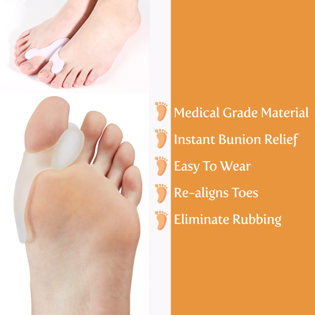 [1pair] Bunion Silicone Toe Spreader | Toe Separator for Big Toe | Anti ...