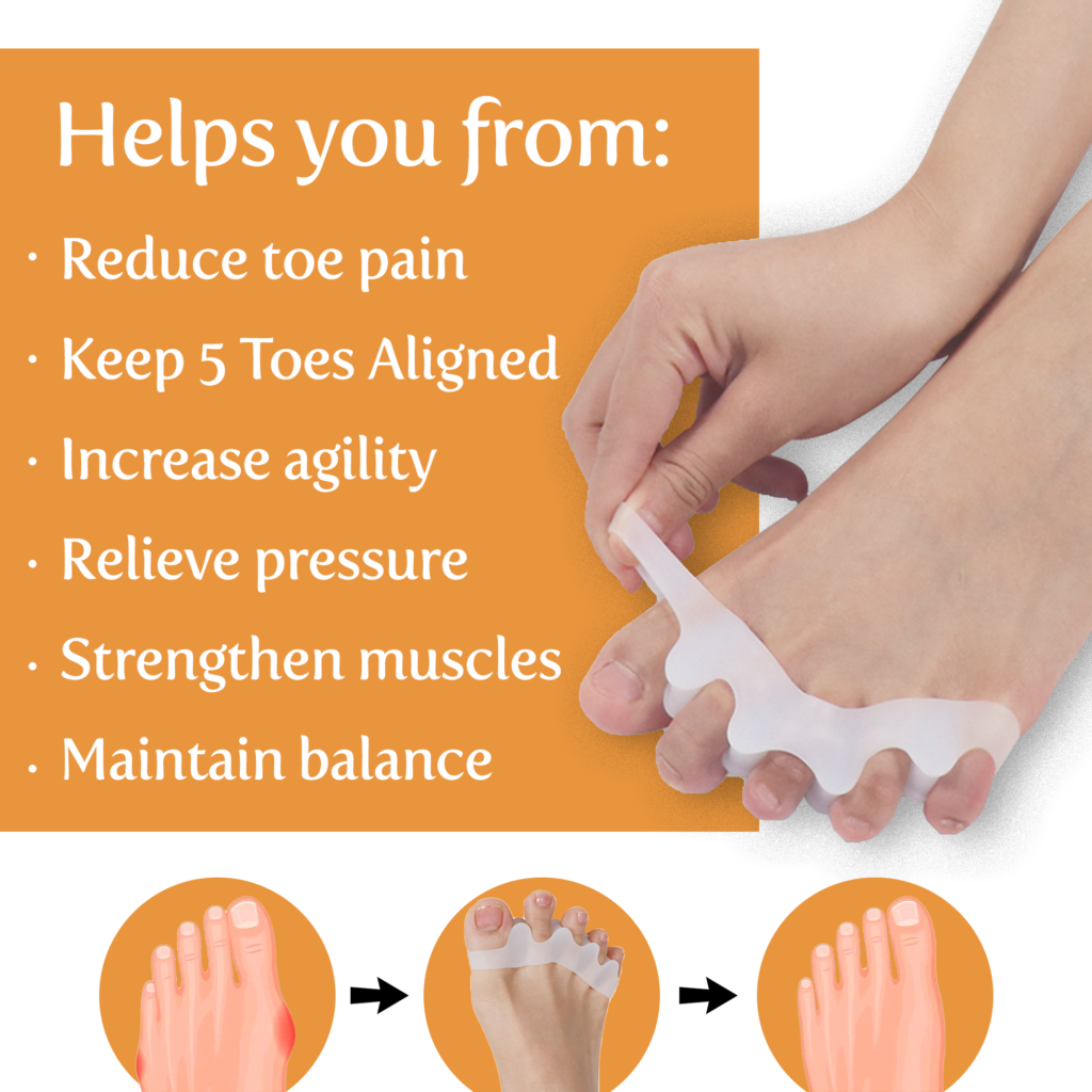 [1pair] FeetCare Gel 5 Toe Spreader | Bunion Corrector | Toe separator ...